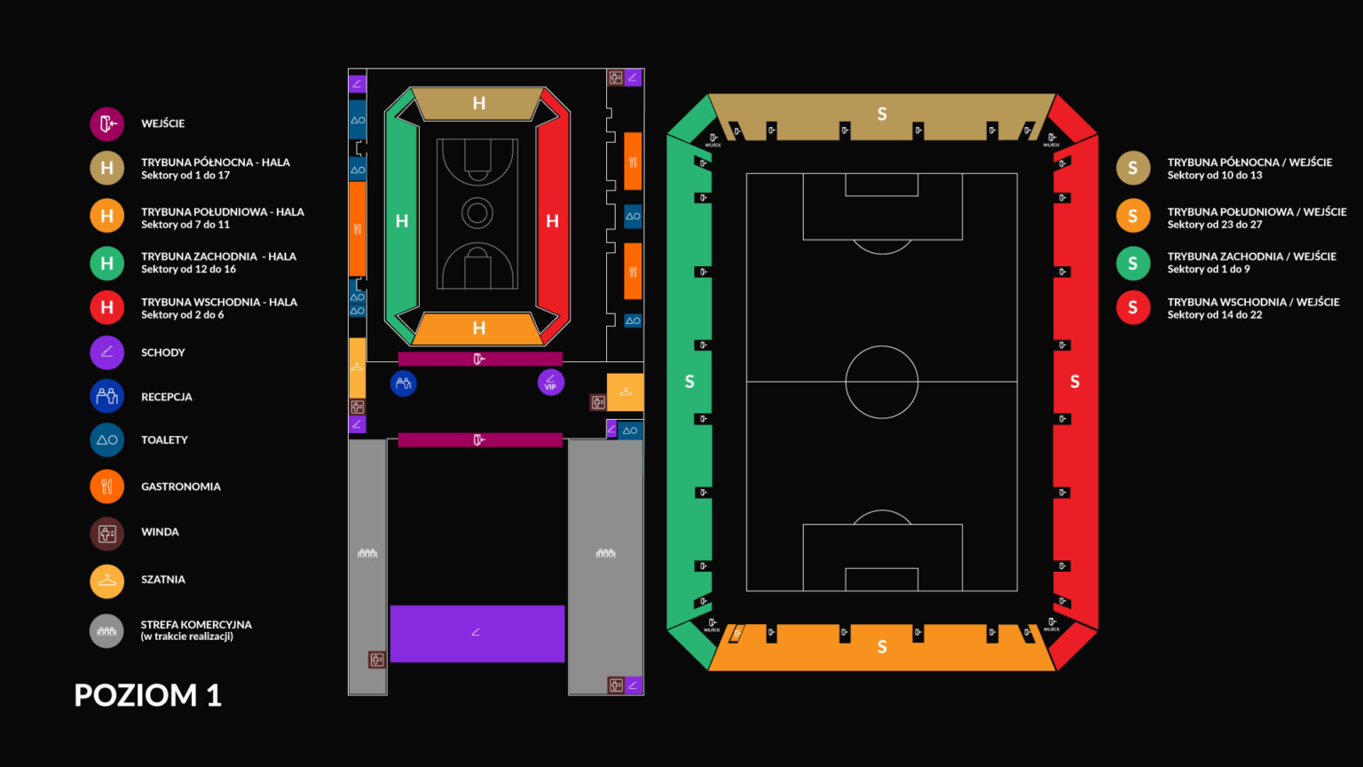 Mapa stadionu – Arena Katowice